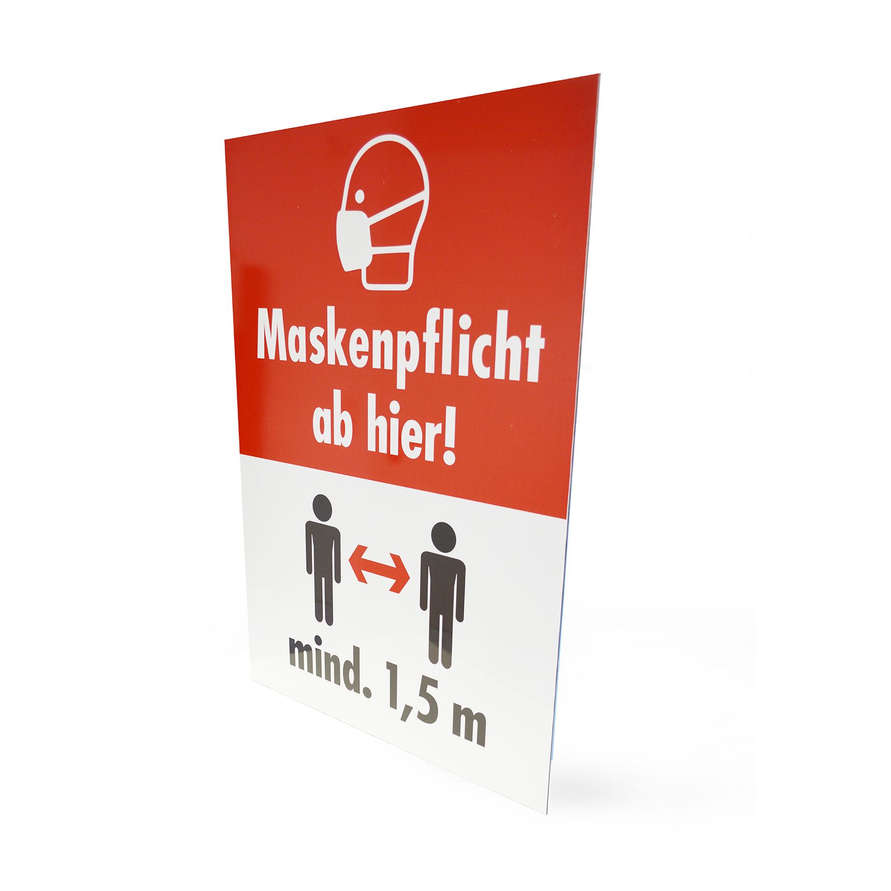 XL-Hinweis-Schilder | 600 x 420 mm | Maskenpflicht und 1,5 m ...